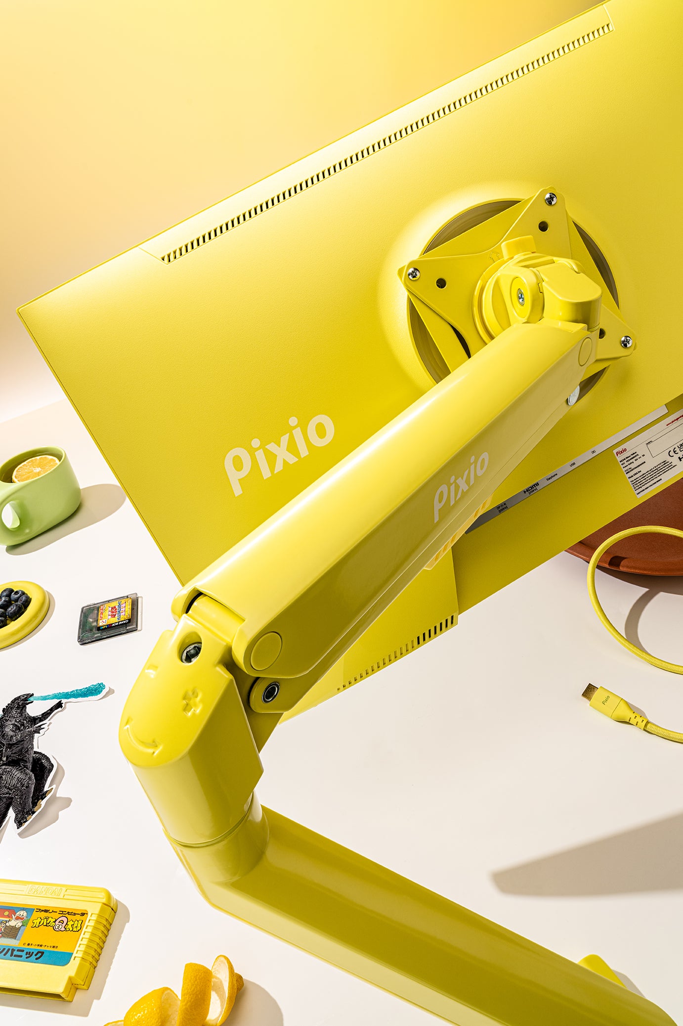 PS1S Wave Premium Single Monitor Stand, Yellow – Pixio