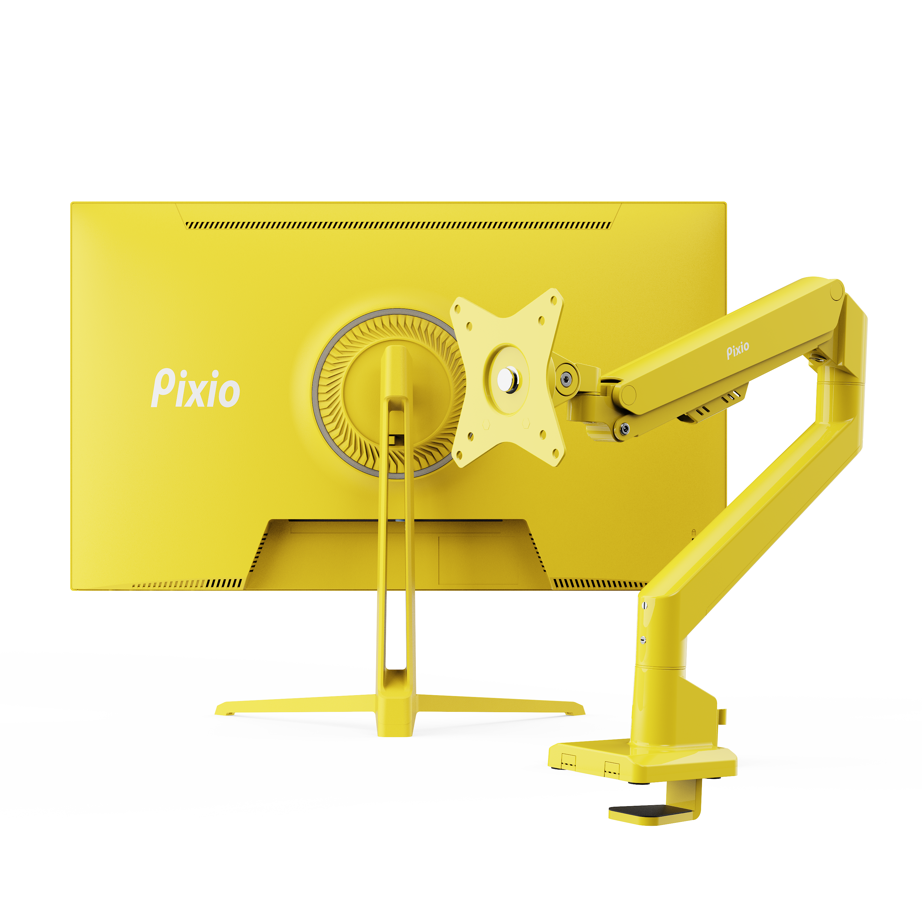 Single PX248 Wave Yellow + Single Wave Yellow Monitor Arm – Pixio