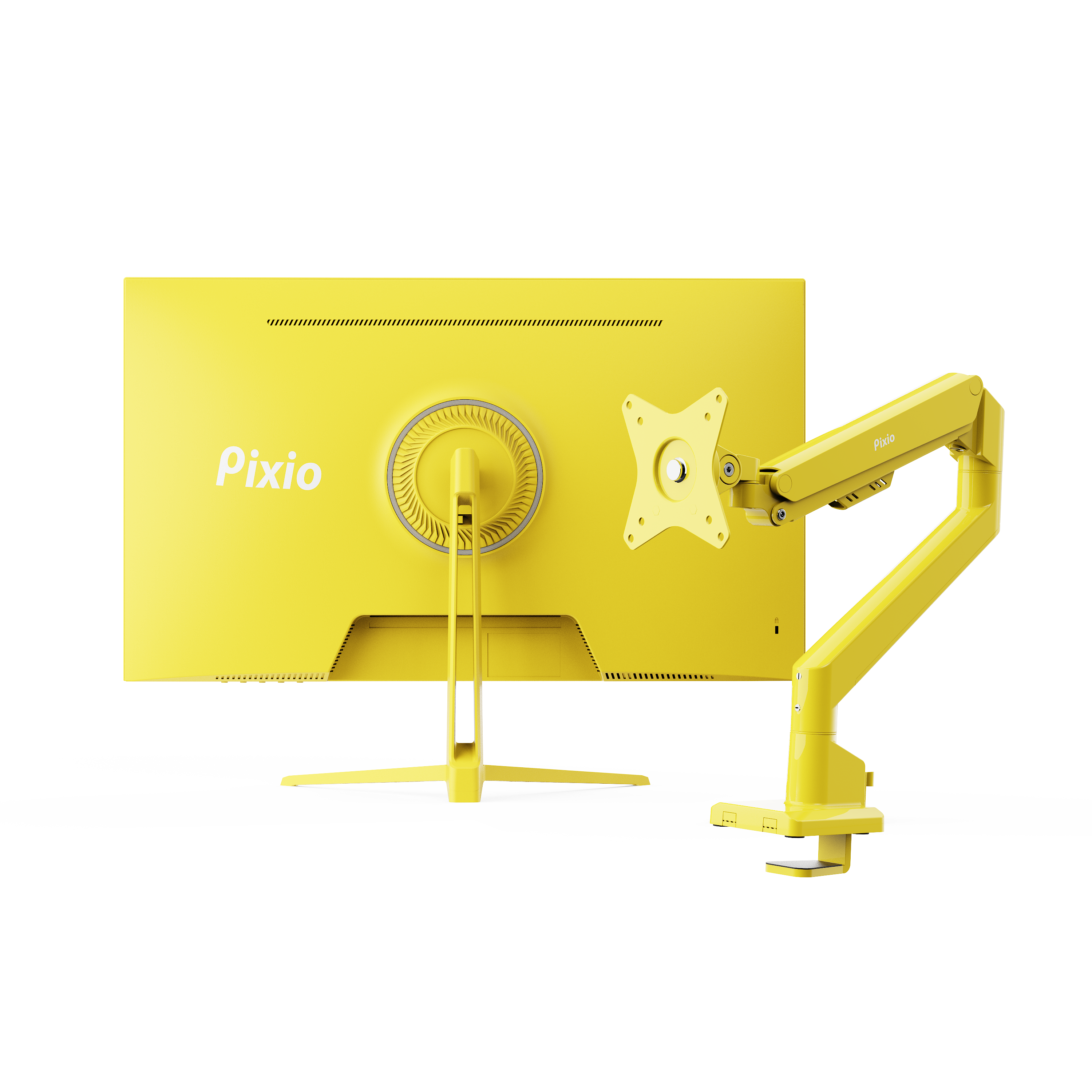 Single PX278 Wave Yellow + Single Wave Yellow Monitor Arm – Pixio